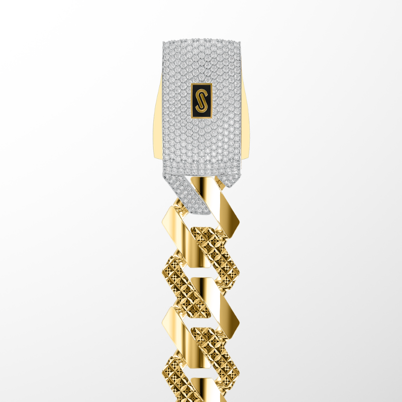 EDGE Alternate Flex - Pavé Lock Bracelet 18K – Monaco Chain Wholesale