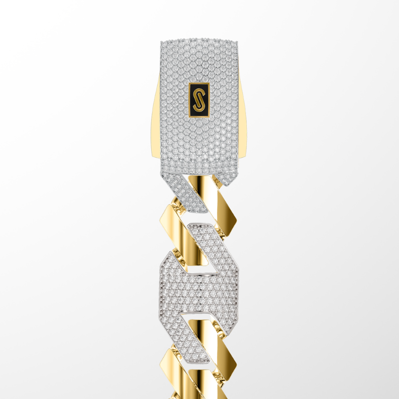 SHADE Alternate Pavé - Pavé Lock Necklace 18K – Monaco Chain Wholesale